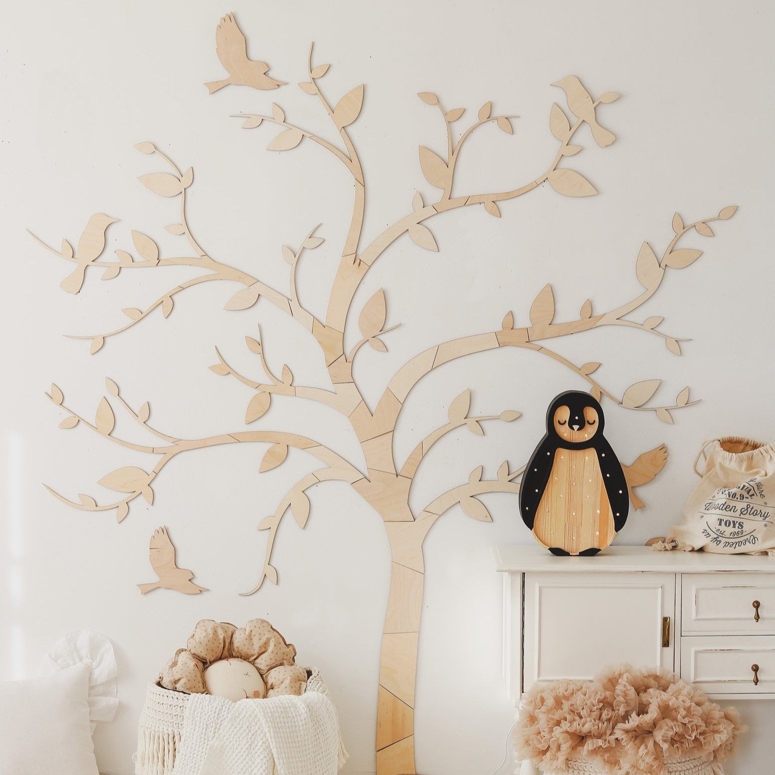 Wooden Wall Tree with Birds – Josh & Jenna